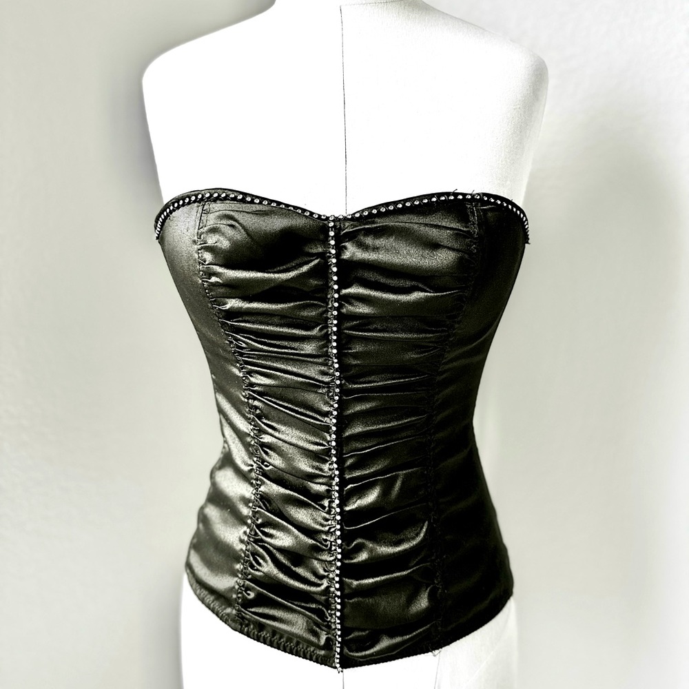 Fredericks Of Hollywood Seduction Black Satin Bustie… Gem